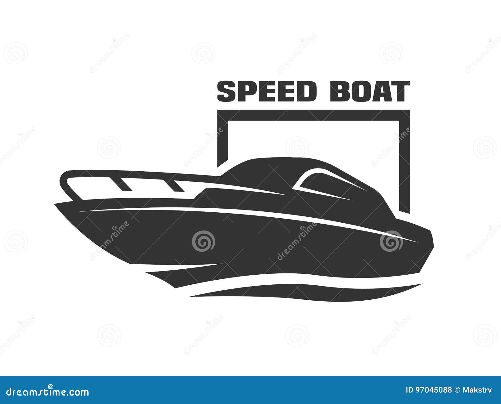 Speed boat logo. stock vector. Illustration of luxury - 97045088