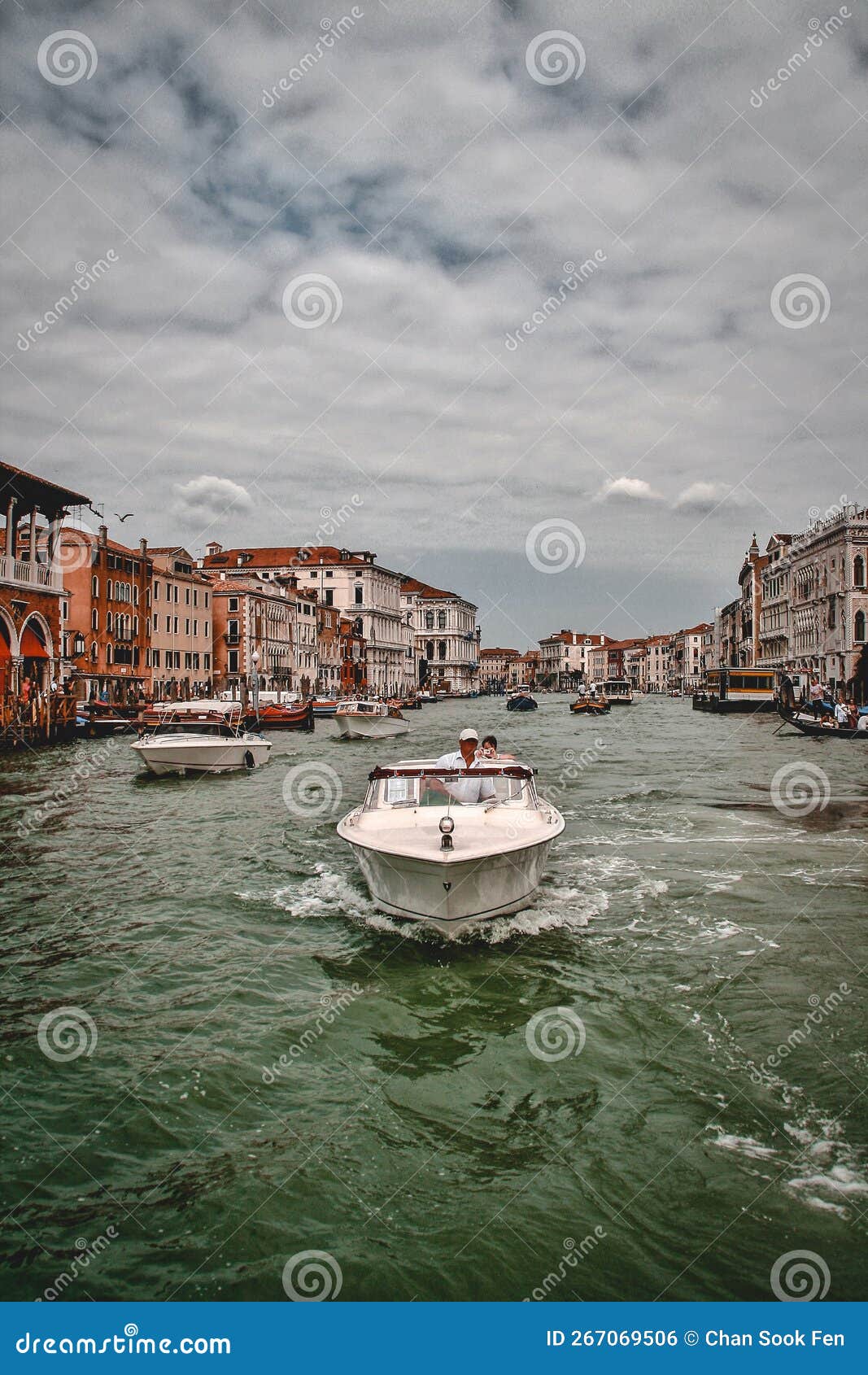 Speed Boat Moving in Venice River Stock Photo - Image of river, boating ...