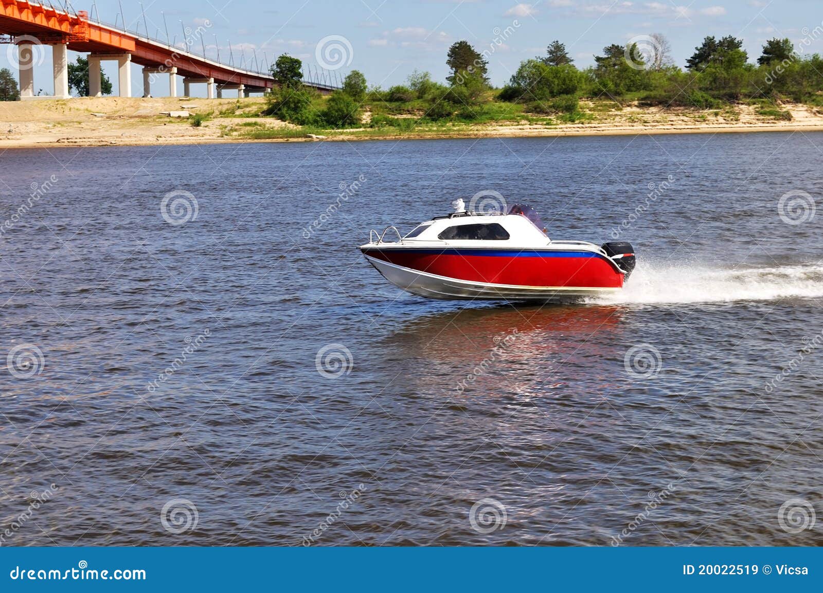 Speed boat on a river stock image. Image of nature, engineering - 20022519