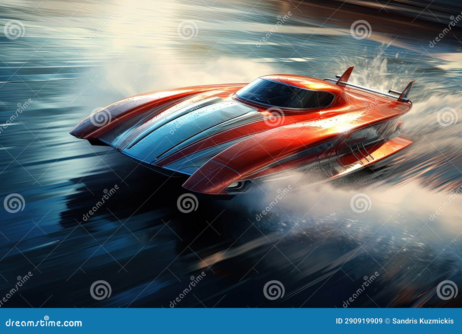 A Speed Boat Running Very Fast. Generative AI Stock Illustration ...