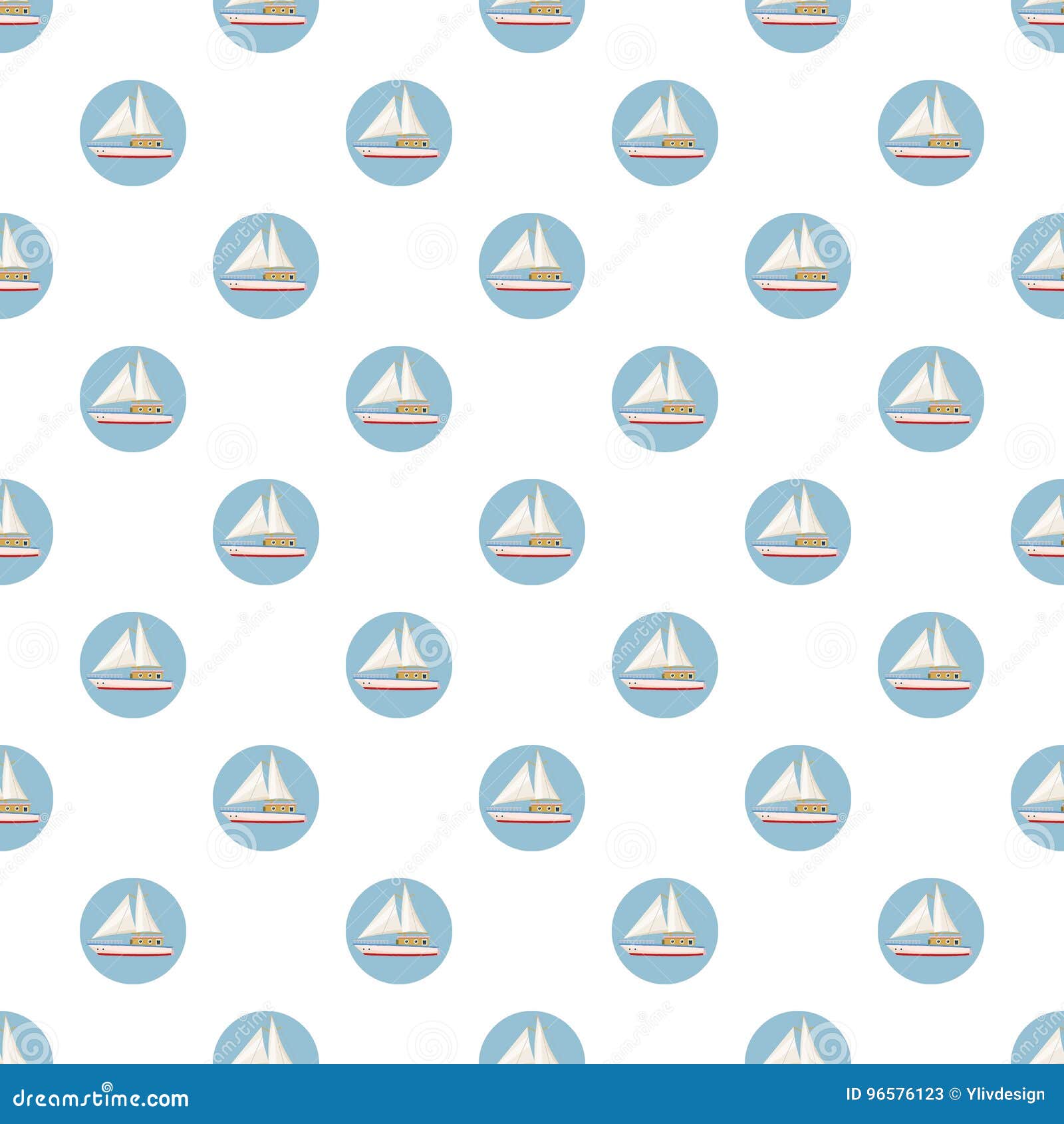 Speed Boat with Sail Pattern Stock Vector - Illustration of boat ...