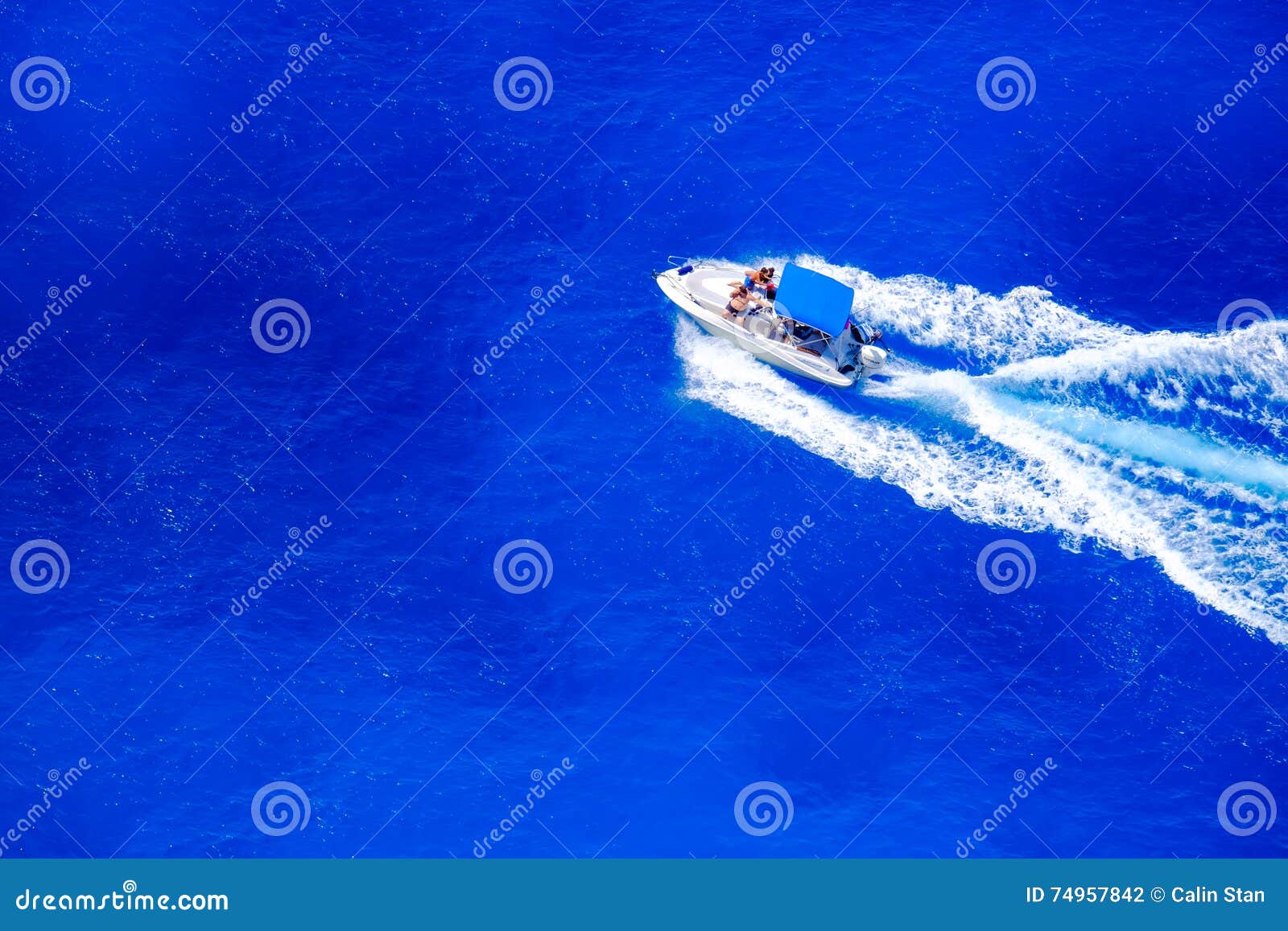 Speed Boat Sailing Along the Coast in Zakynthos Editorial Photography ...