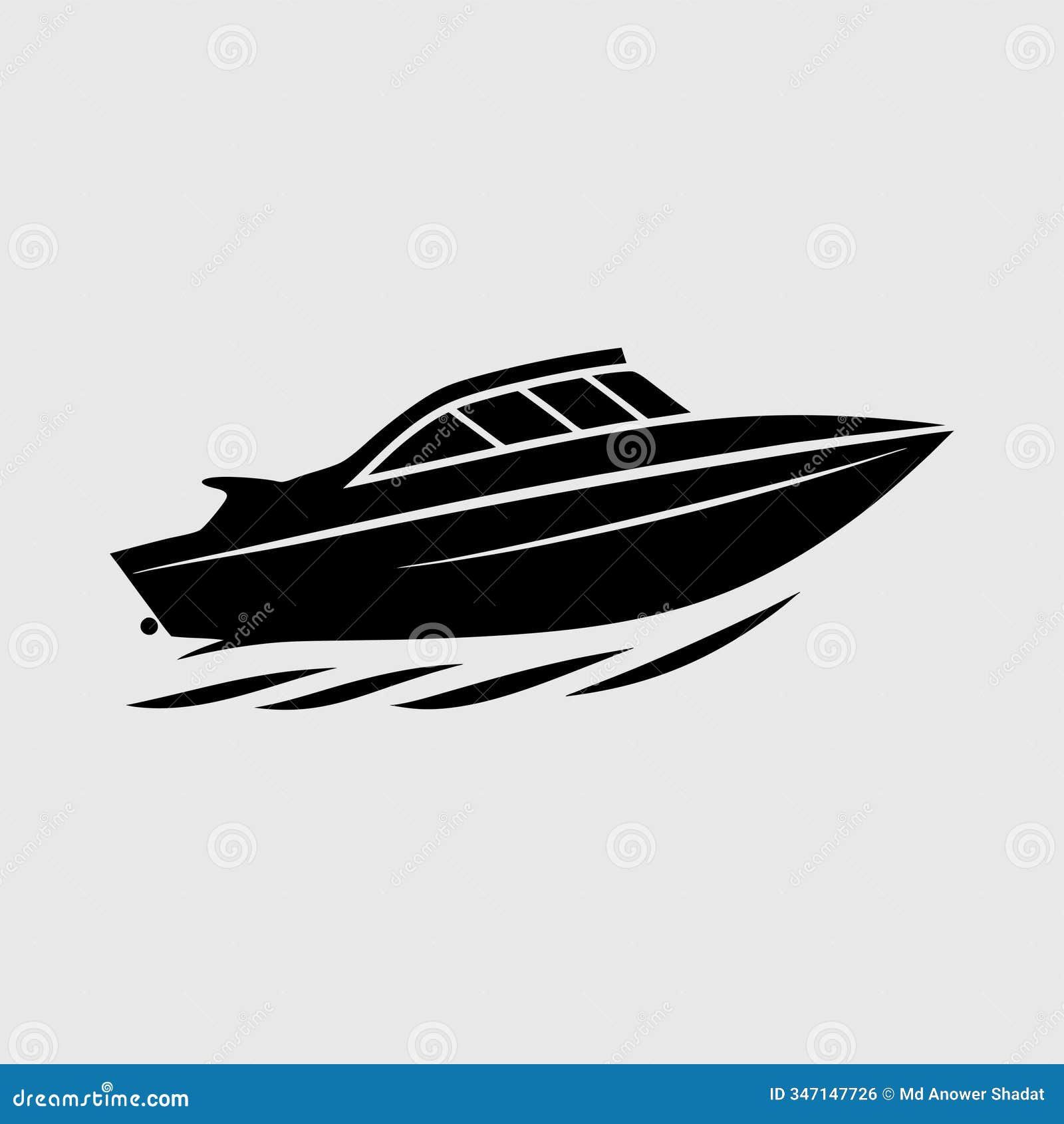 Speedboat Watercraft Design Silhouette Stock Vector - Illustration of ...