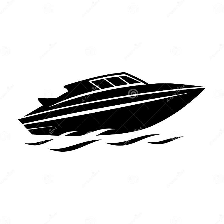Speedboat Watercraft Design Silhouette Stock Photo - Image of aerial ...