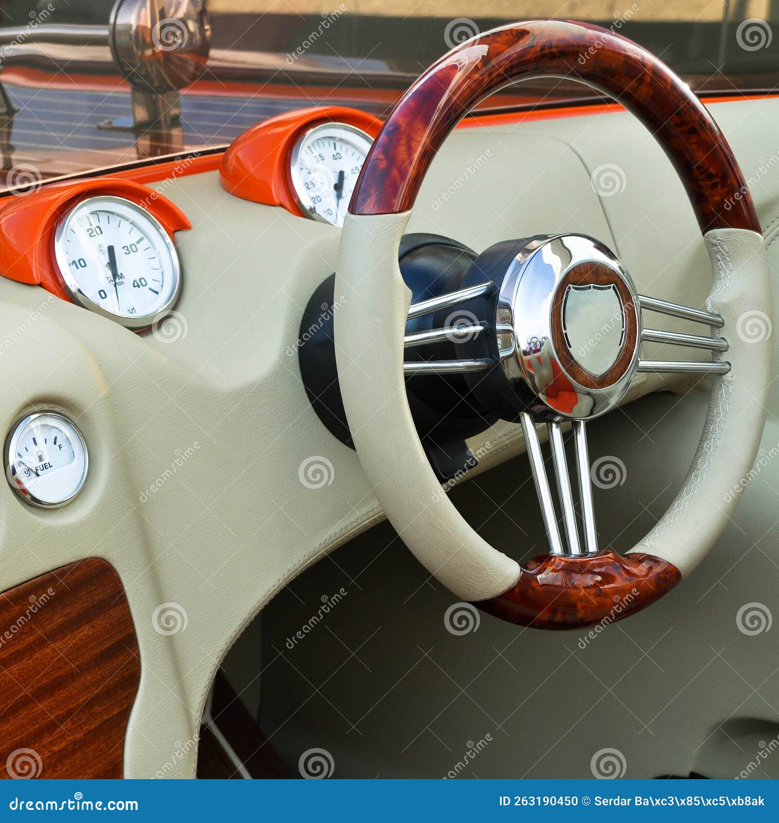 Speed Boat Steering Wheel and Instrument Panels, Speedboat Control ...