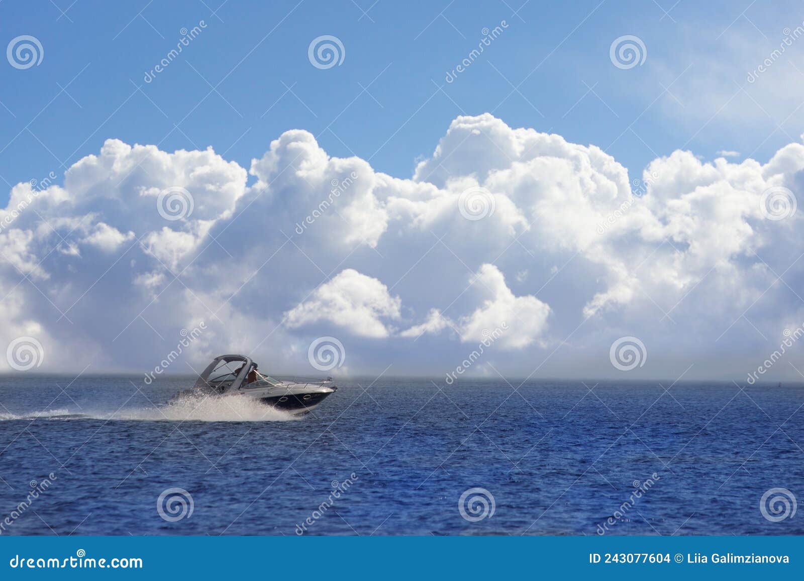 Speed boat on the water stock photo. Image of deck, drive - 243077604