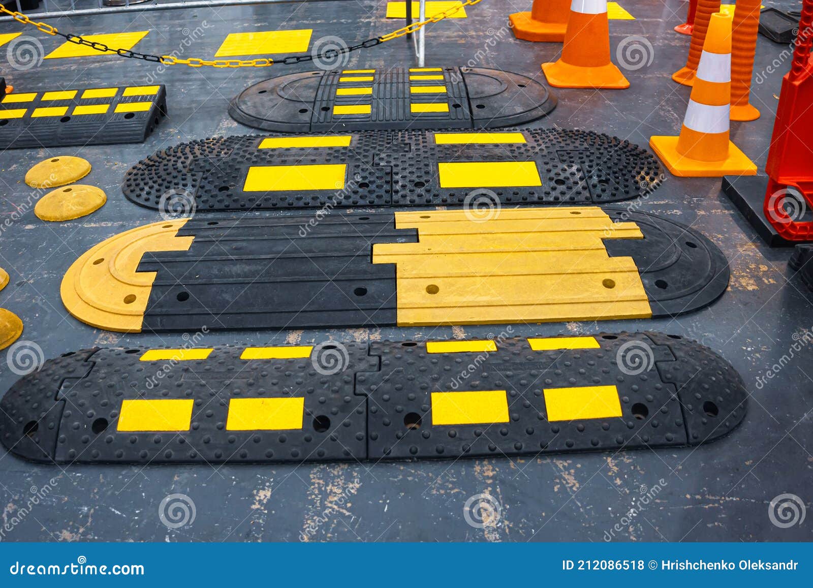 Speed Bump. Road Obstacle To Reduce Vehicle Speed Stock Photo - Image ...