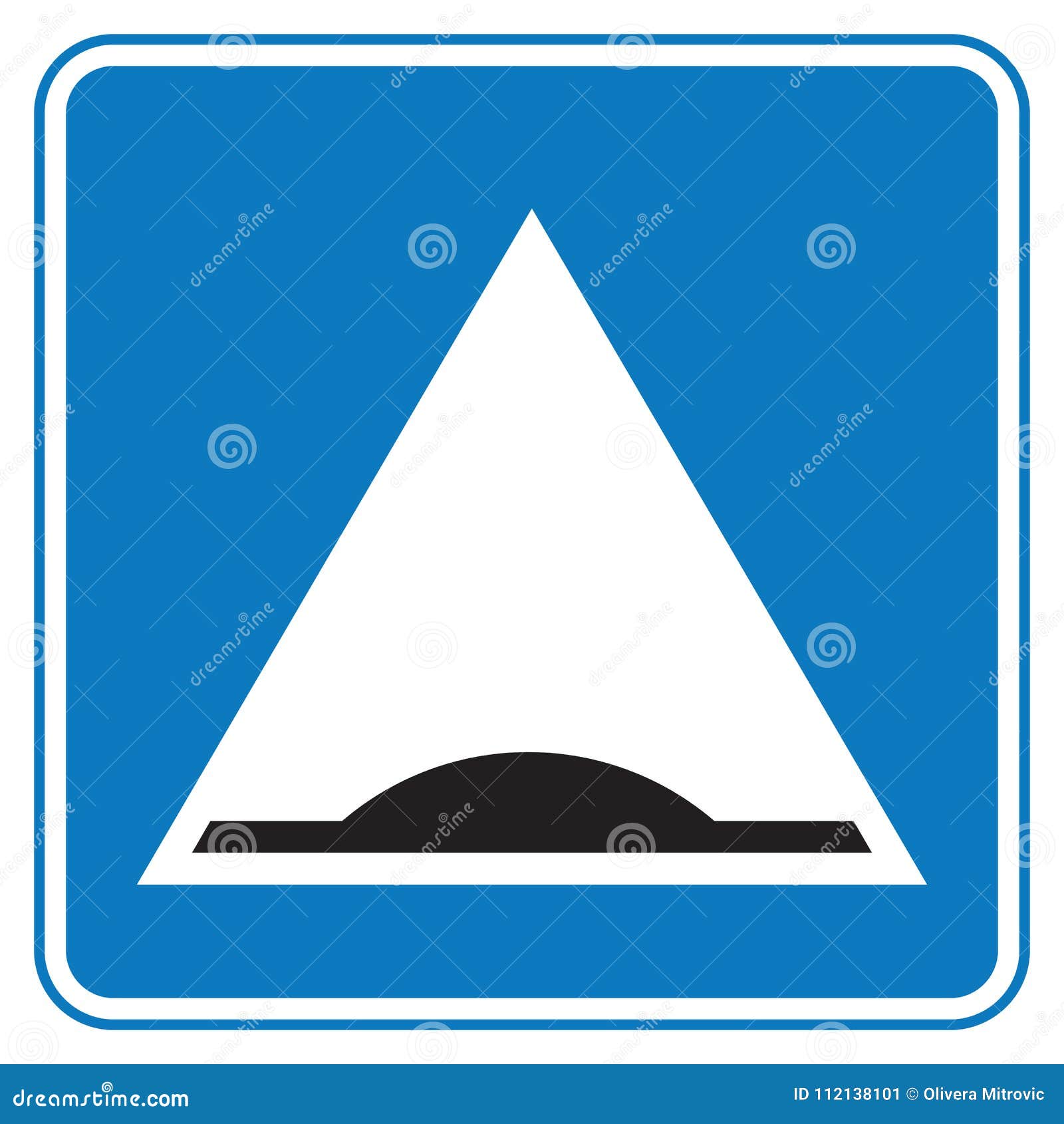 Speed bump road sign stock vector. Illustration of drive - 112138101