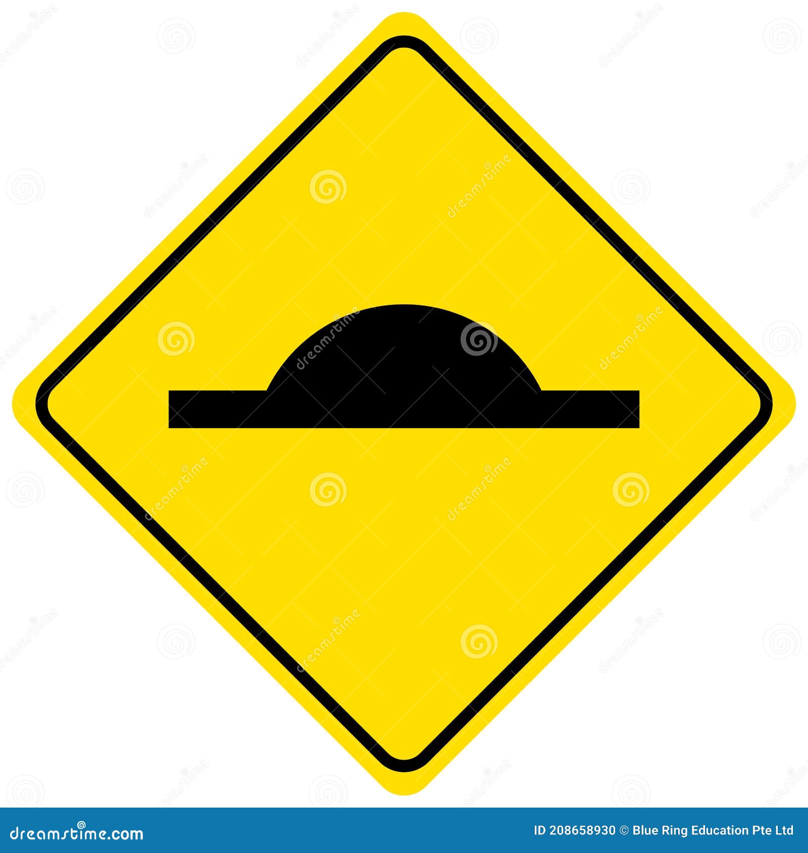 Speed Bump Traffic Sign Isolated On Transparent Background Cartoon ...