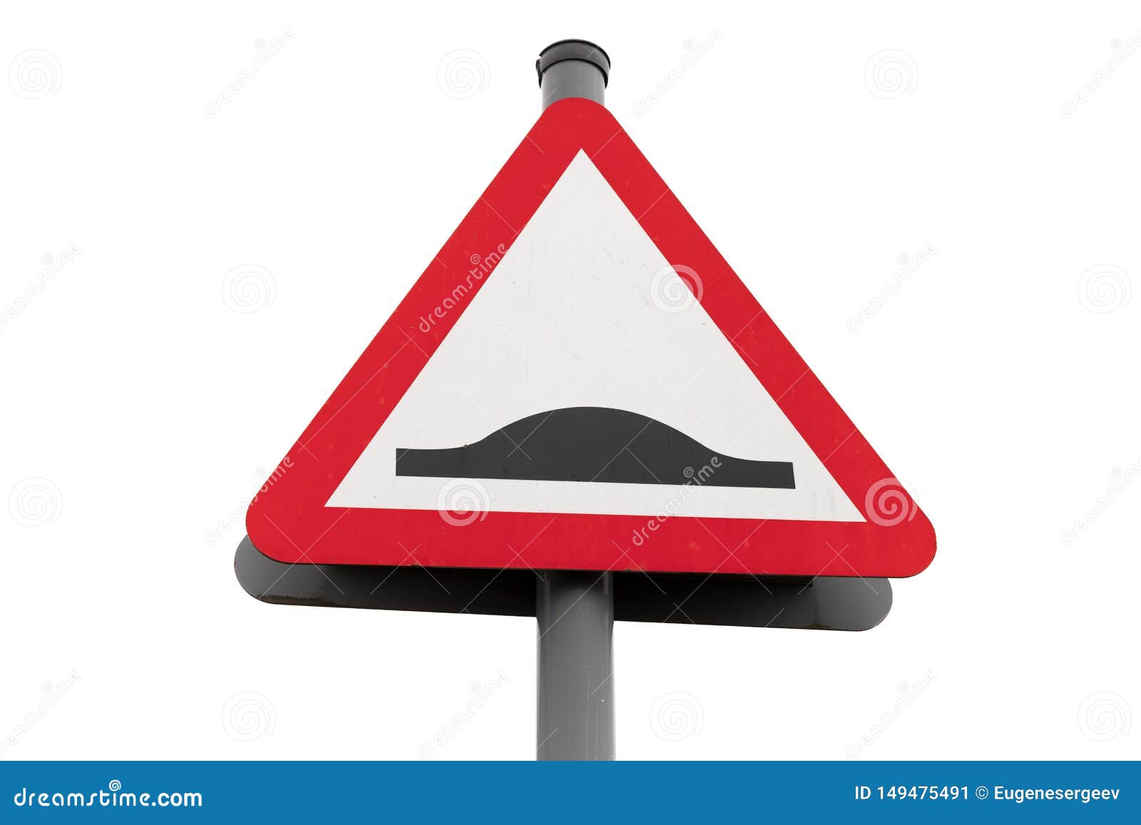 Speed Bumps Ahead. Isolated Sign Stock Image - Image of metal, street ...