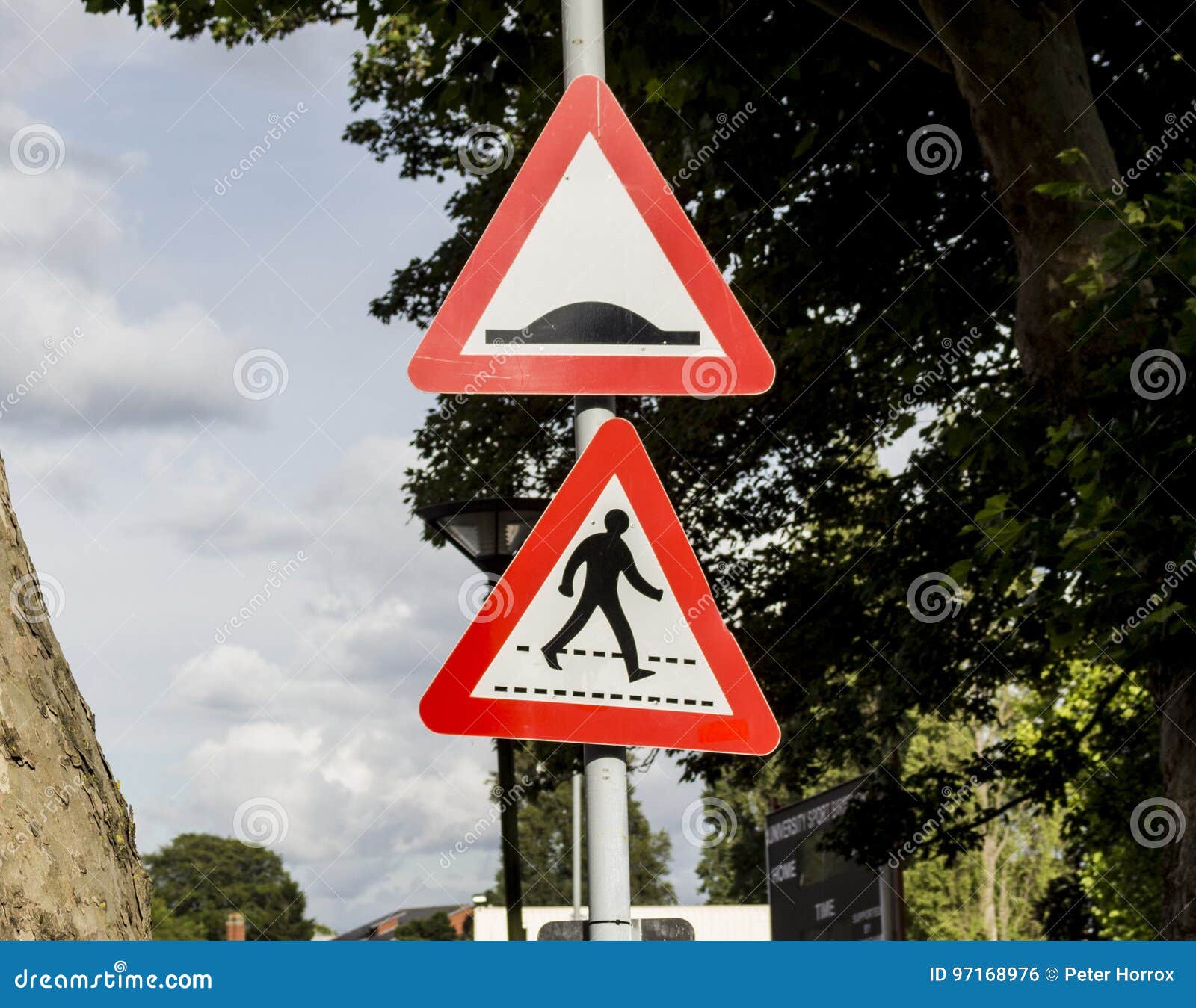Speed Bumps and Pedestrian Crossing Stock Photo - Image of accident ...