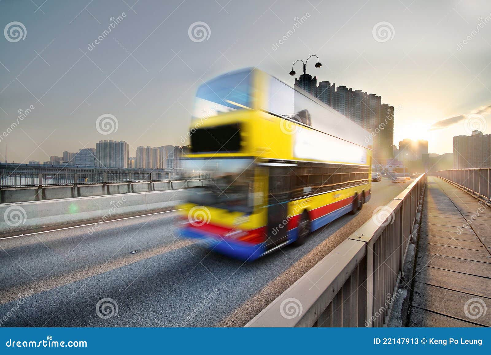 Speed Bus through Sunset Road Stock Image - Image of drive, financial ...