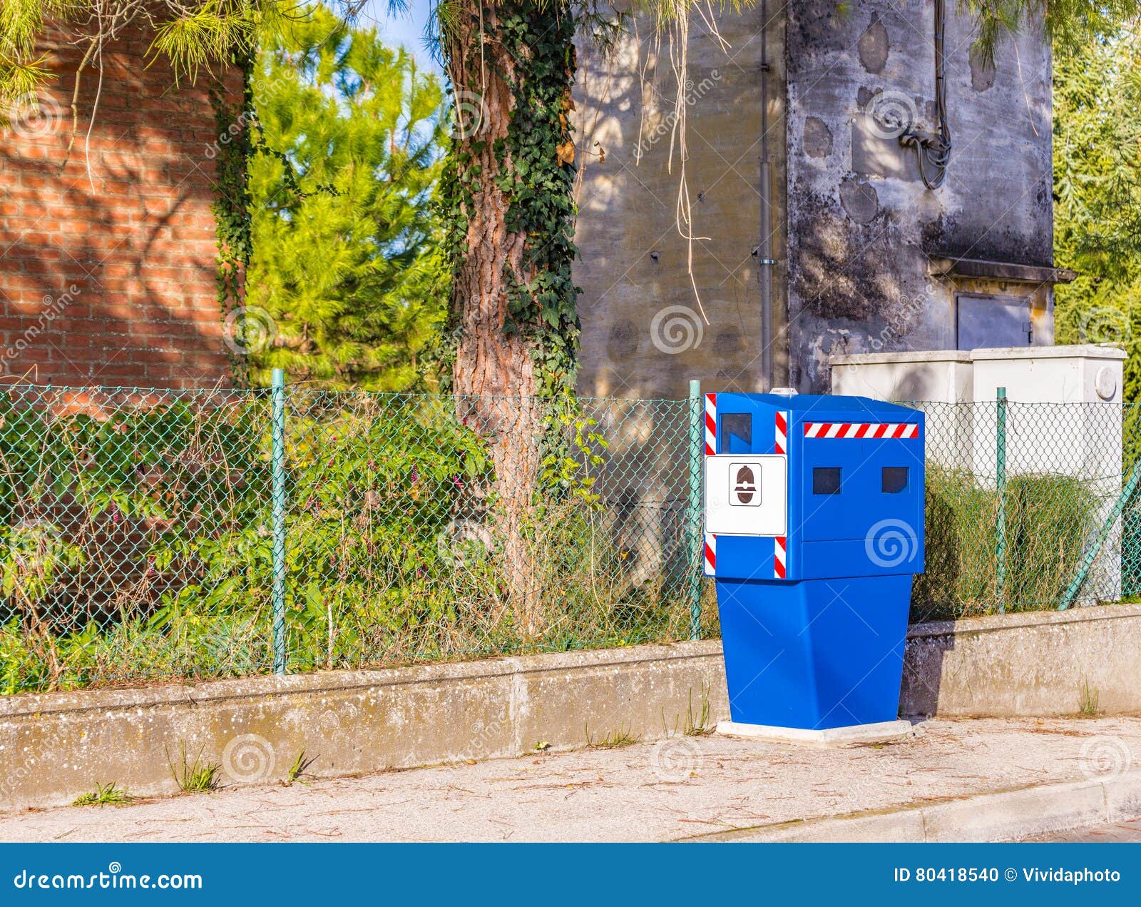 Speed camera box stock photo. Image of making, blue, road - 80418540