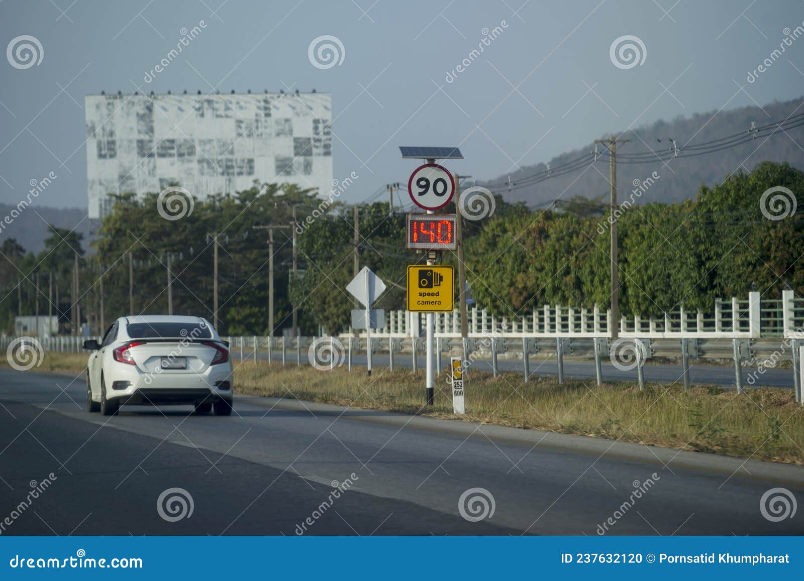Speed Camera on the Highway for Automatic Speed Detection Stock Photo ...