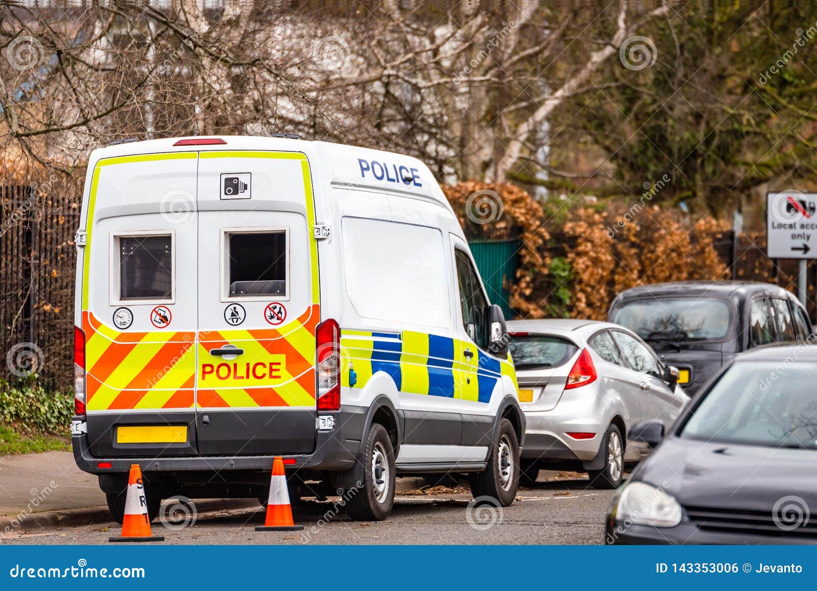 Speed Camera Van on City Road Checking Traffic Speed in the UK Stock ...
