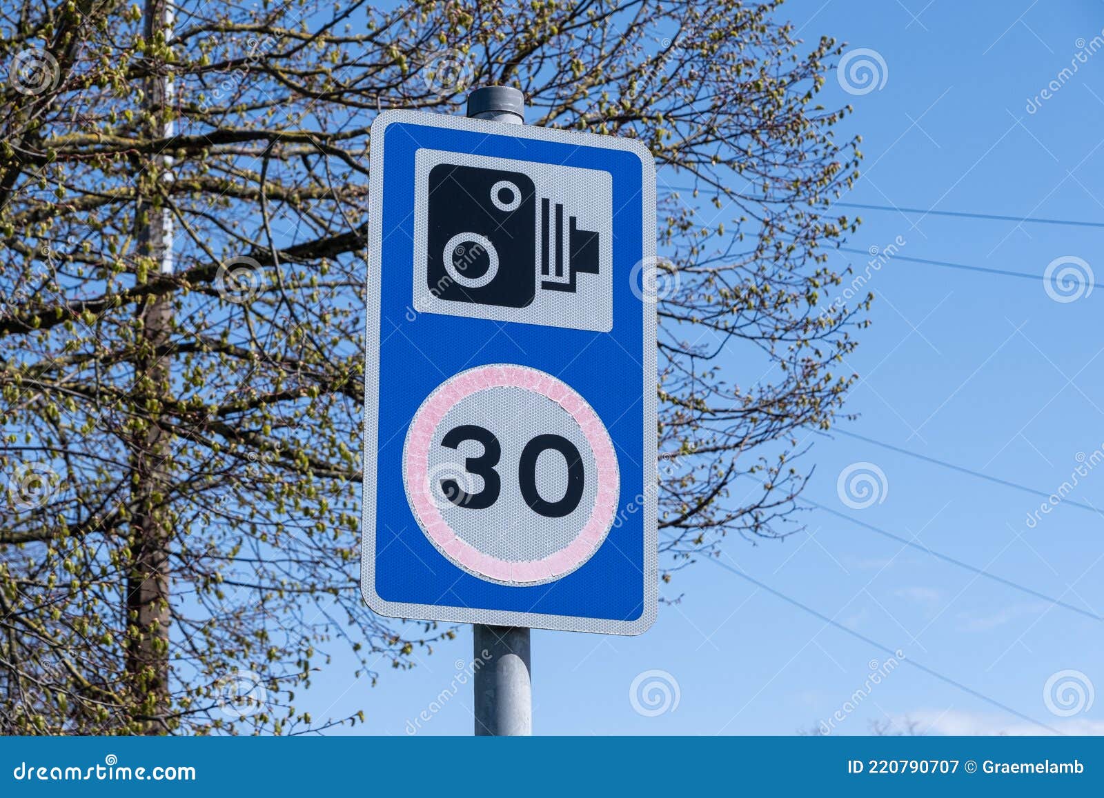 Speed Camera Warning Sign with 30mph Speed Limit Moreton Wirral May ...