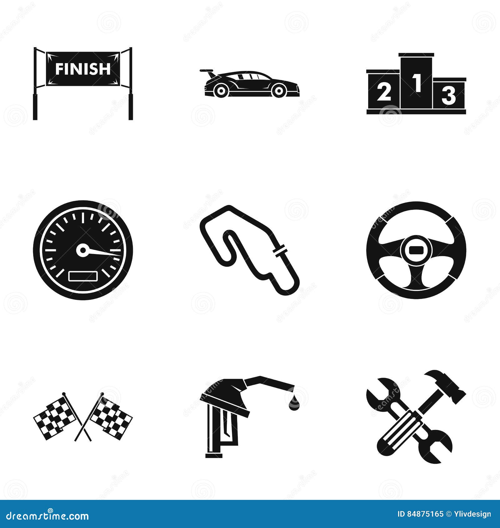Speed Cars Icons Set, Simple Style Stock Vector - Illustration of ...