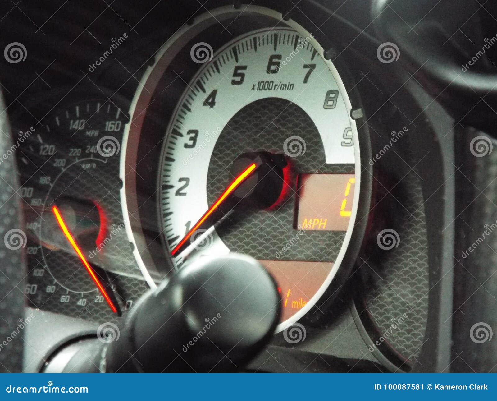 Speedometer Fast. Car Dashboard Panel With Speed Meter, Tachometer ...