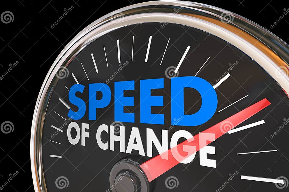 Speed of Change Clock Progress Evolution Time Words 3d Illustration ...