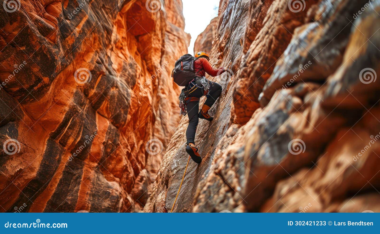 Speed Climber Ascending Rock Face - AI Generated Stock Illustration ...
