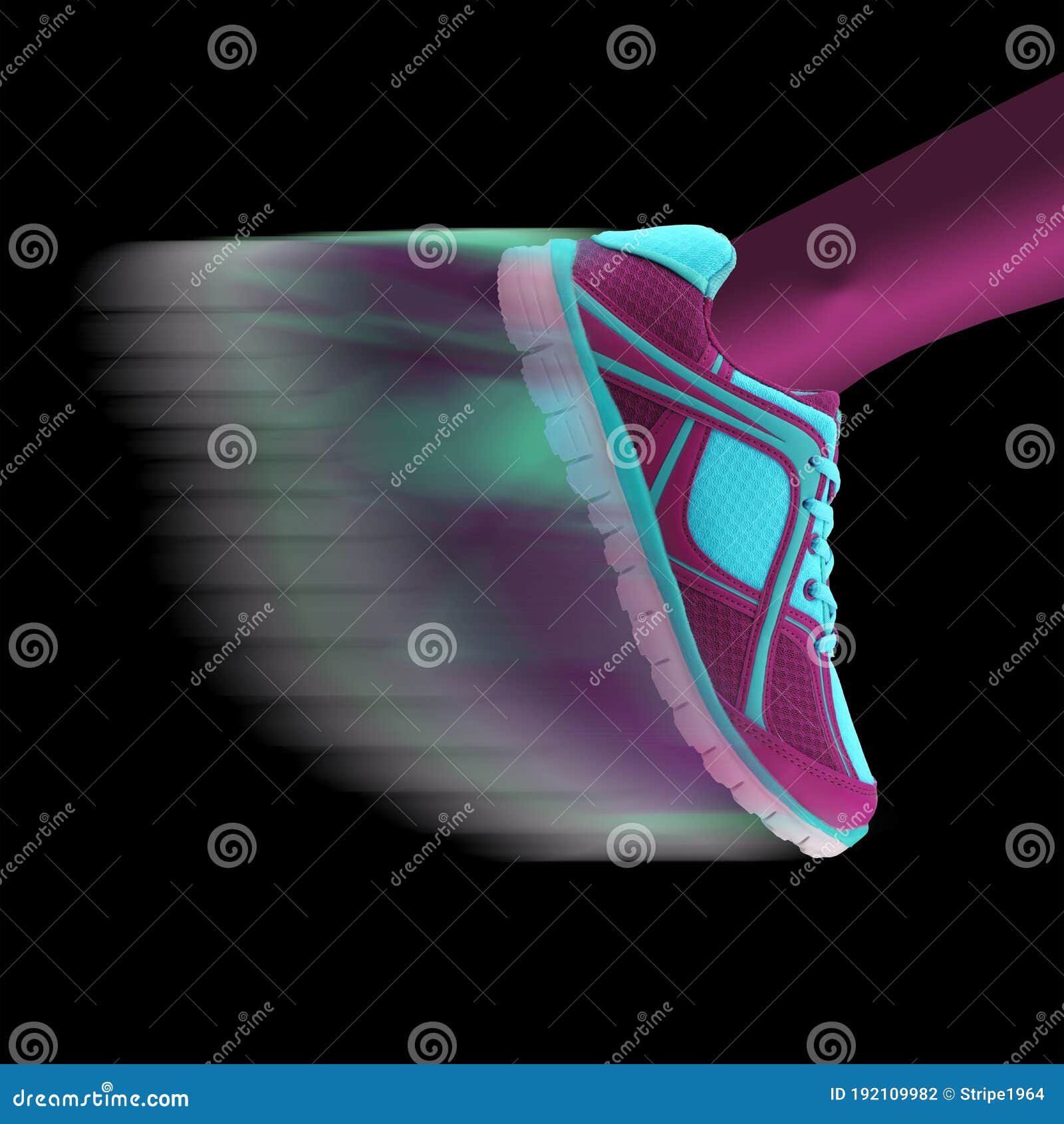 Speed Concept. Athletes Shoe Moving with Motion Blur Stock Photo ...