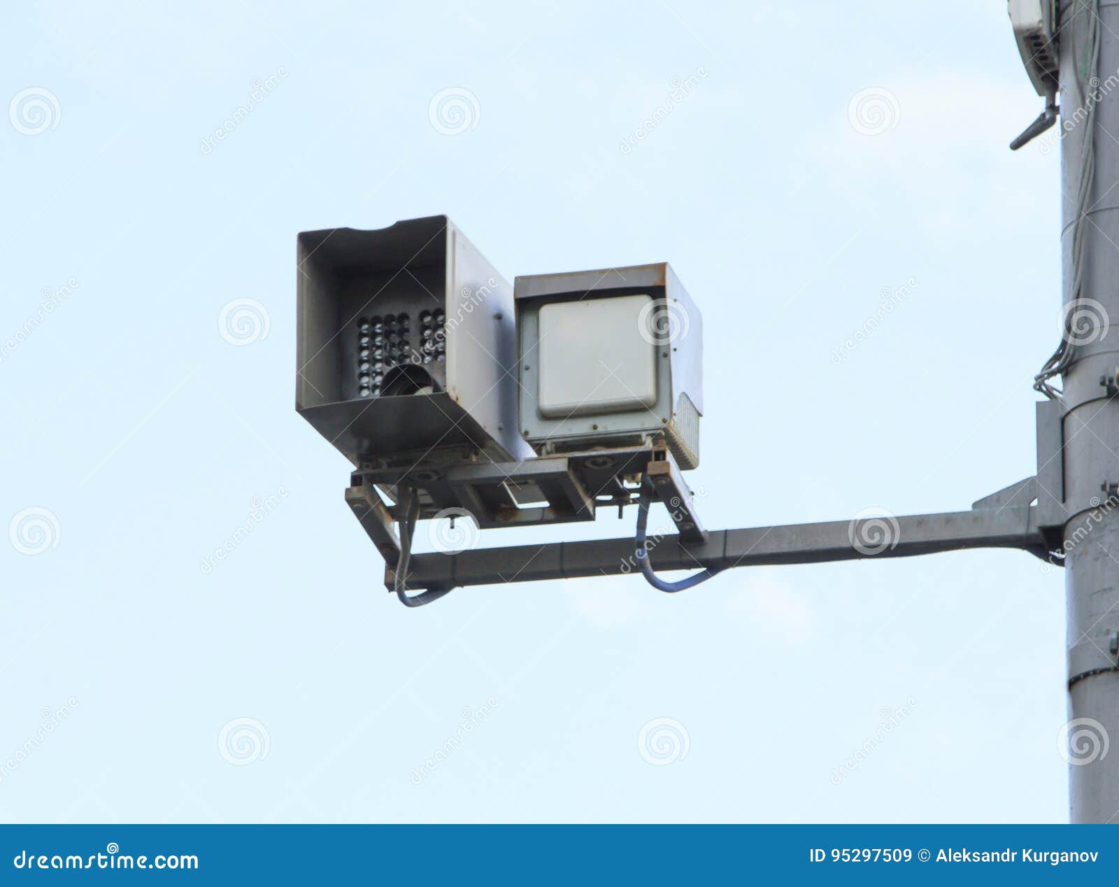 Speed Control Camera on a Pole Stock Image - Image of highway ...