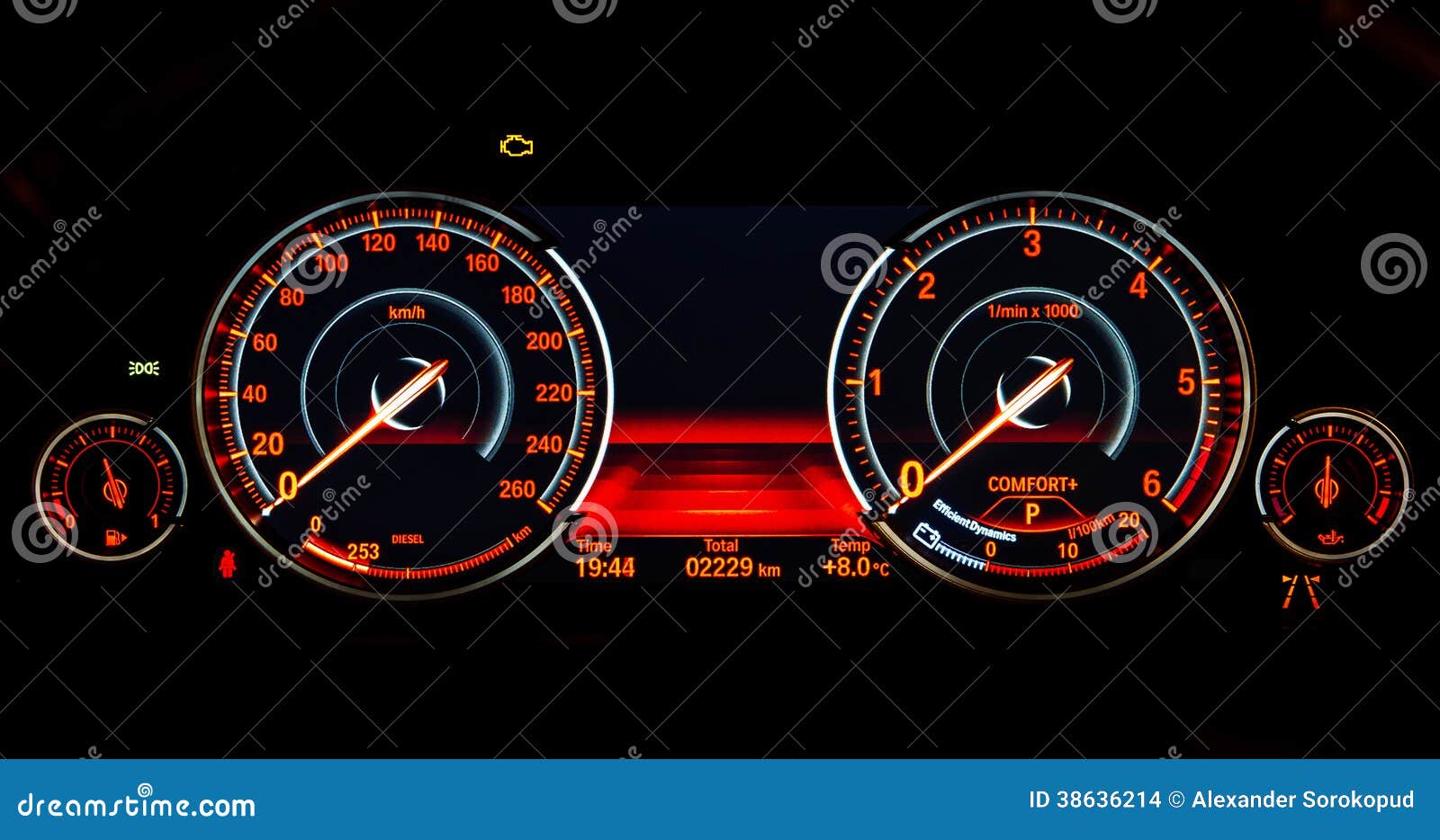 Control Dashboard. Car Panel Of Air Condition Steering. Luxury Electric ...