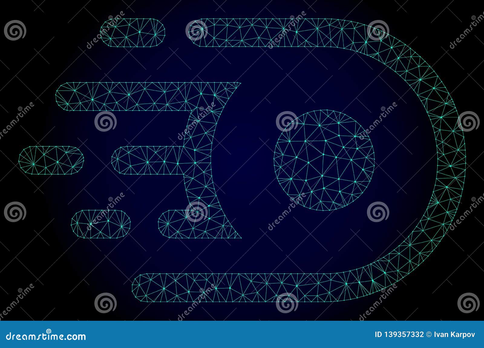 Speed Core Polygonal Frame Vector Mesh Illustration Stock Vector ...