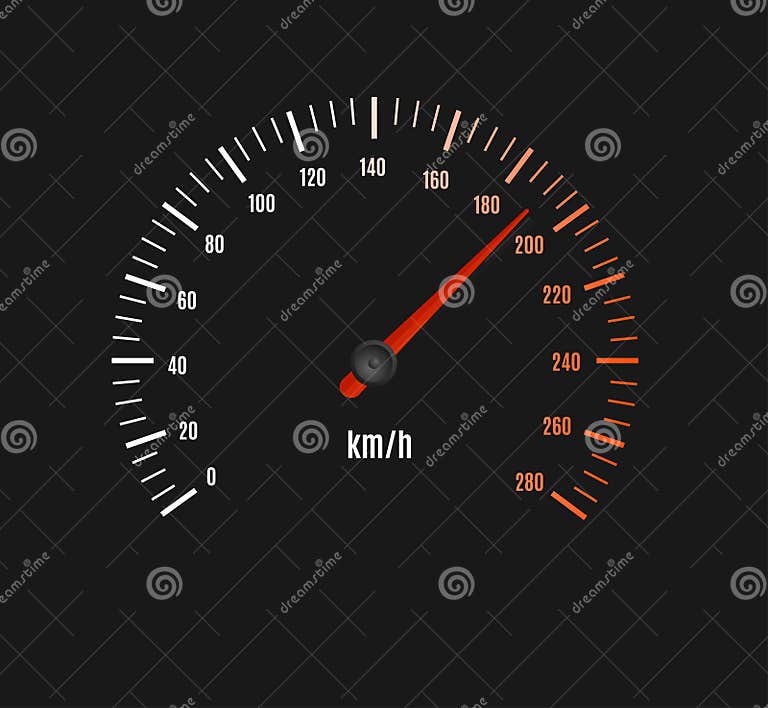 Speed Counter or Speedometer Dashboard Car with Pointer. Vector Stock ...