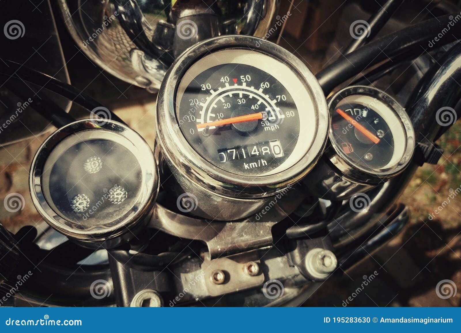 Speed Counter of Vintage Motorcycle Stock Photo - Image of vintage ...