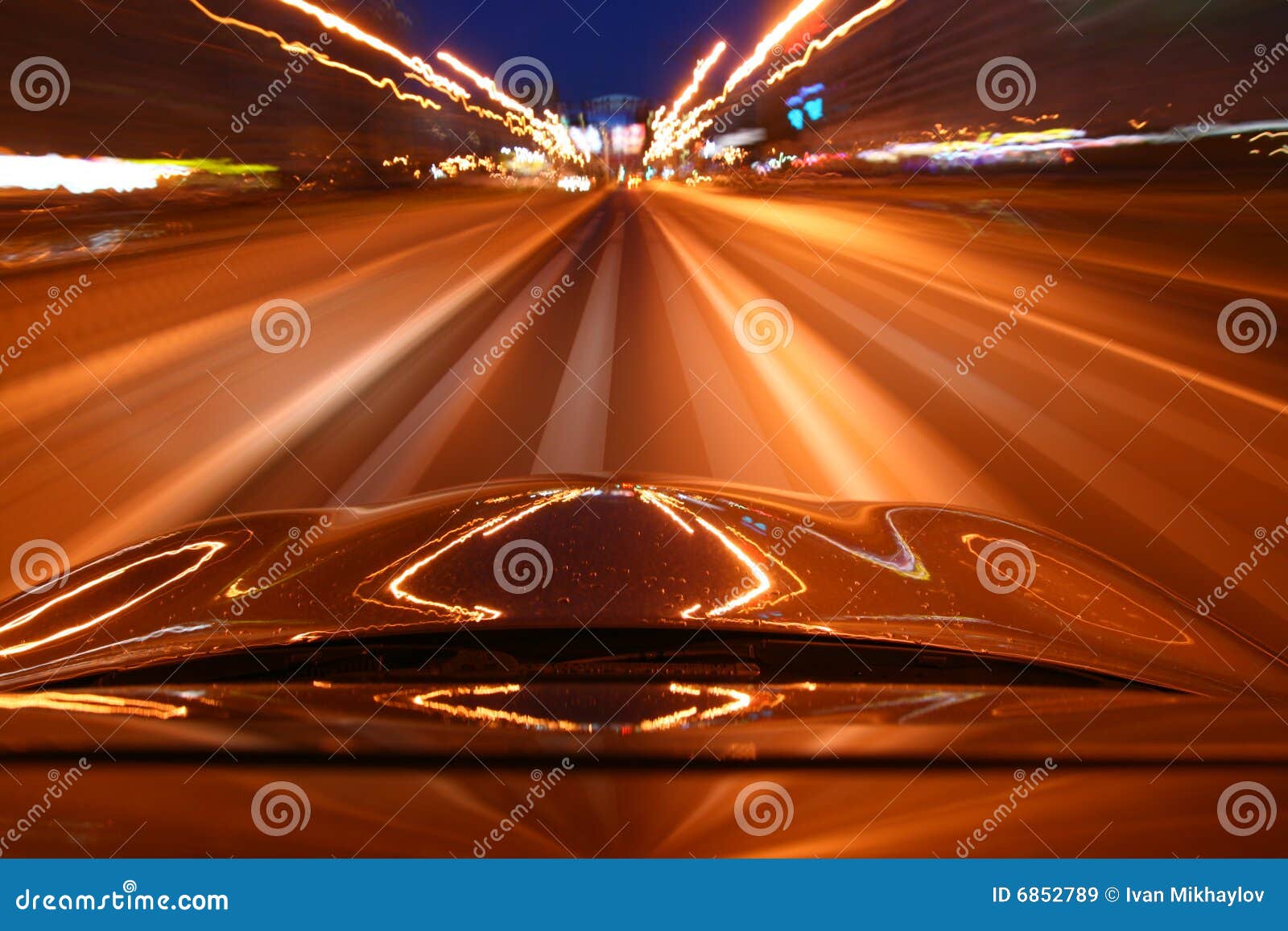 Speed drive stock image. Image of auto, destination, lights - 6852789