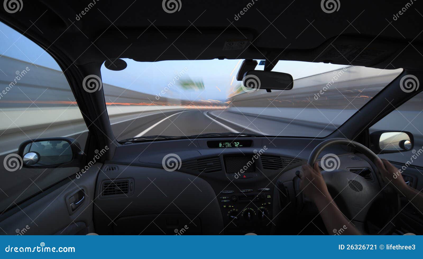 Speed drive from car view. stock image. Image of scene - 26326721