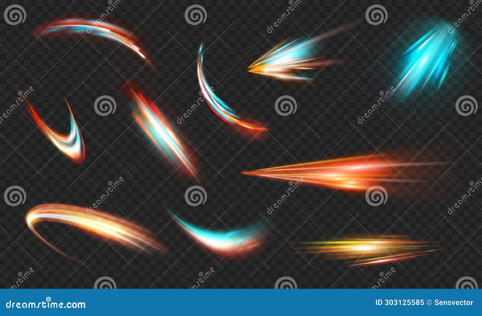 Speed Effect, Realistic Motion Speed Light Stock Vector - Illustration ...