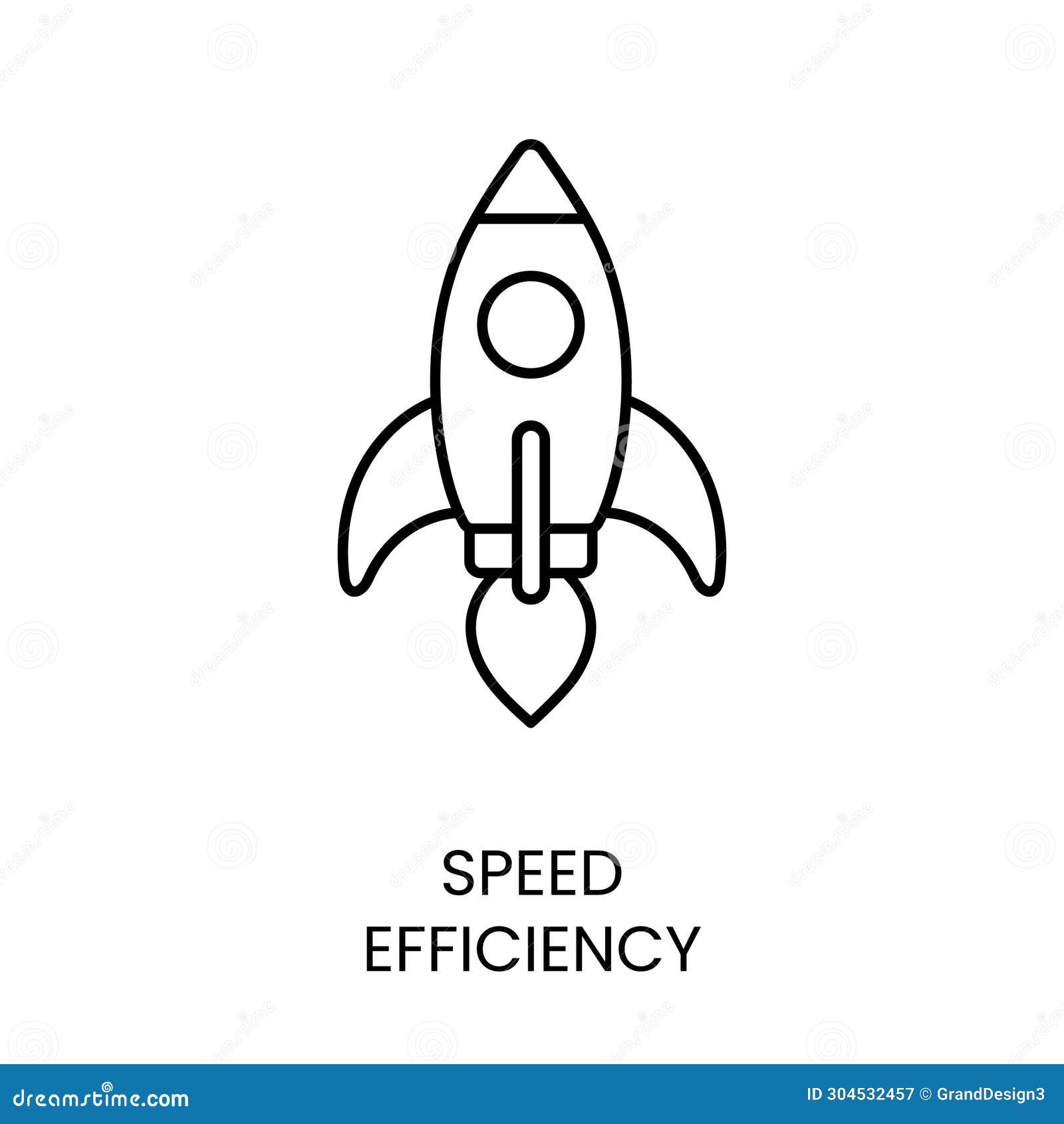 Speed or Efficiency, Rocket Linear Icon in Vector Stock Vector ...