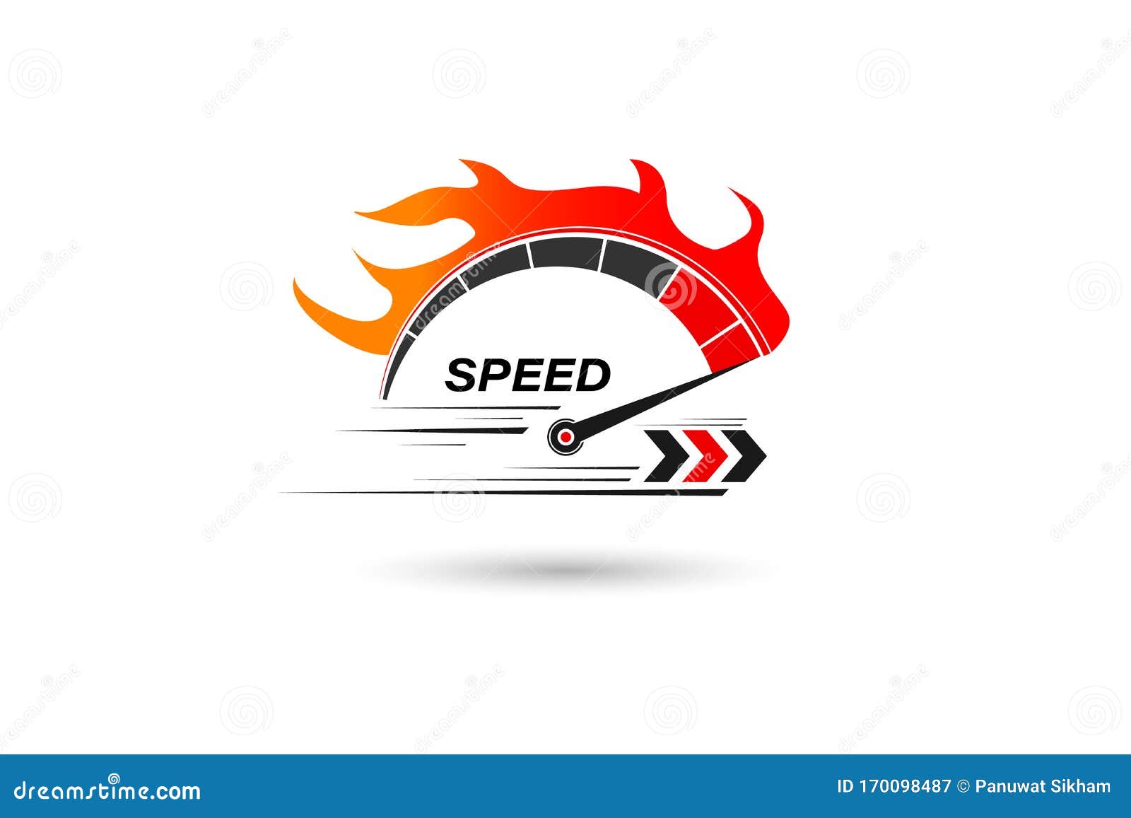 Speed of Flaming Speedometer for Racing Event. Vector Eps10 Stock ...