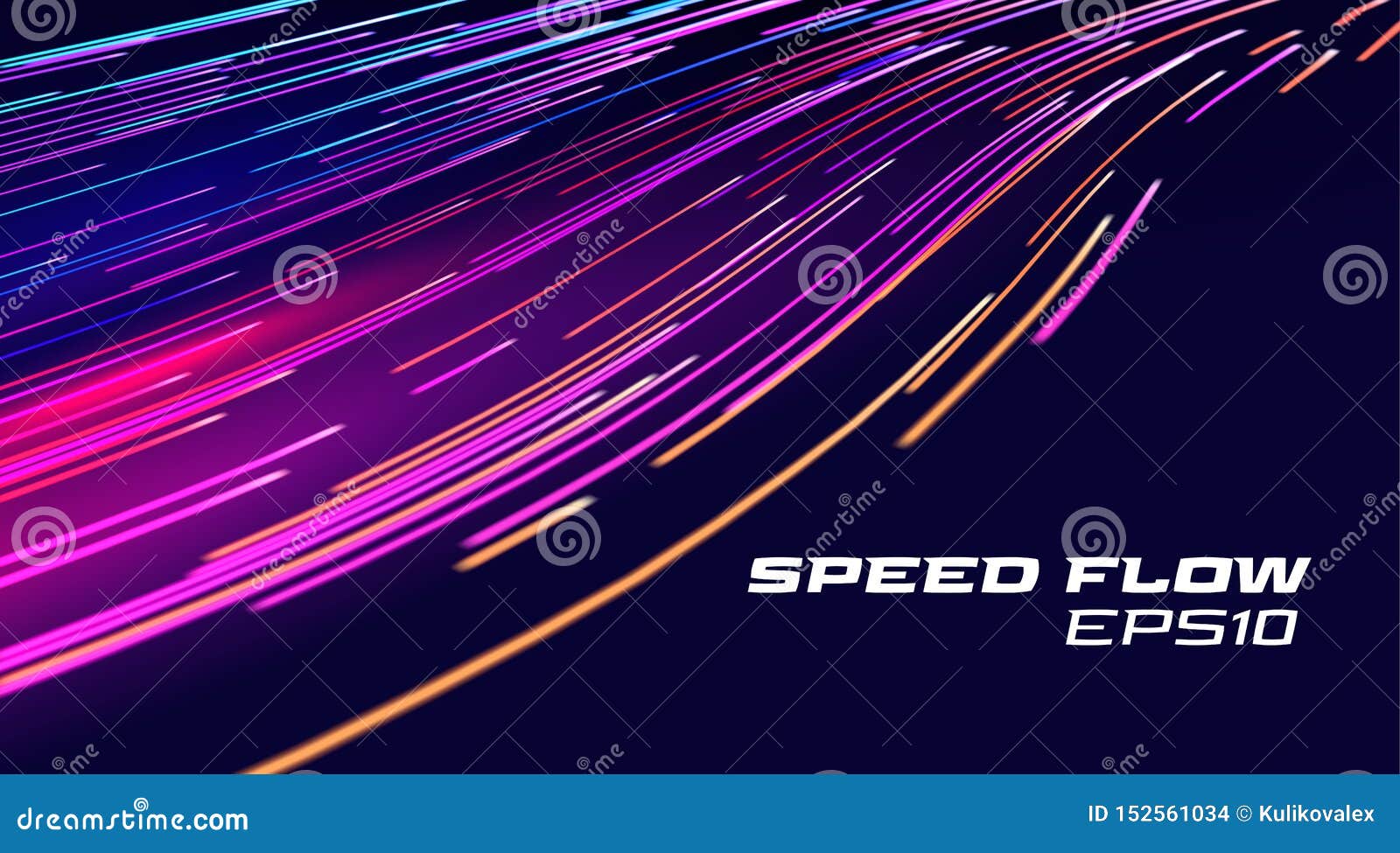 Speed Flow Abstract Illustration. Night Light Motion Stream Stock ...
