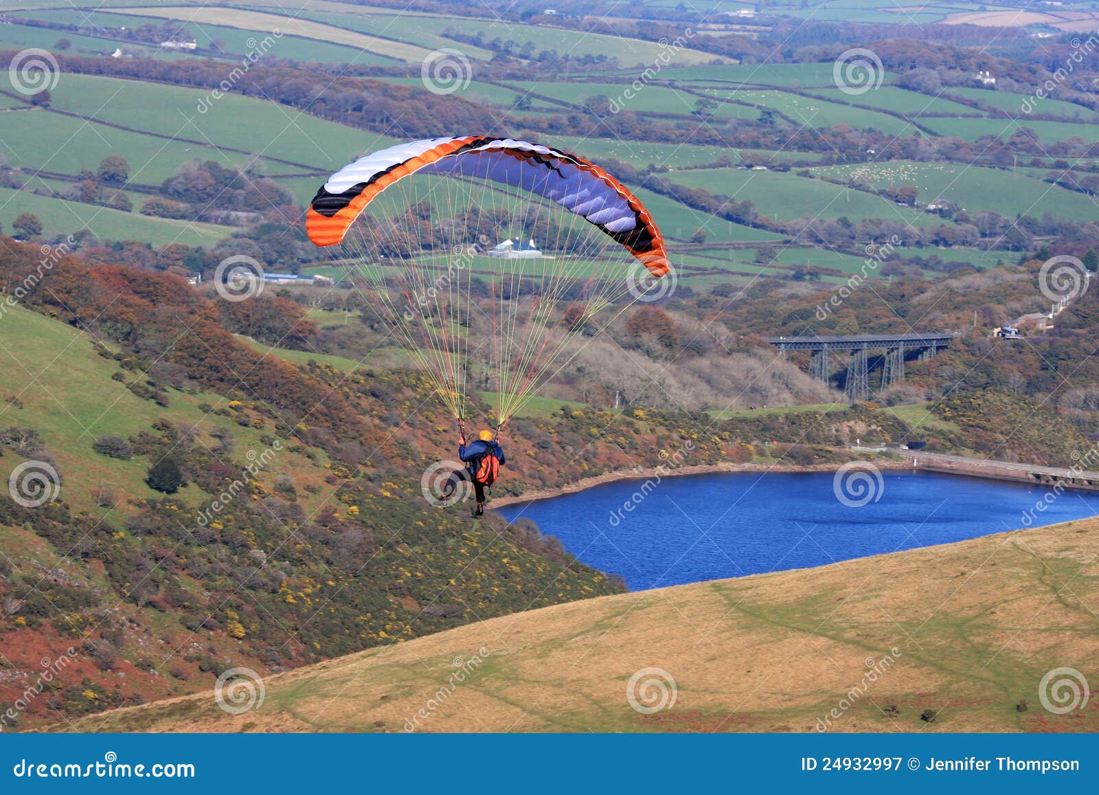 Speed flyer stock image. Image of paragliding, reservoir - 24932997