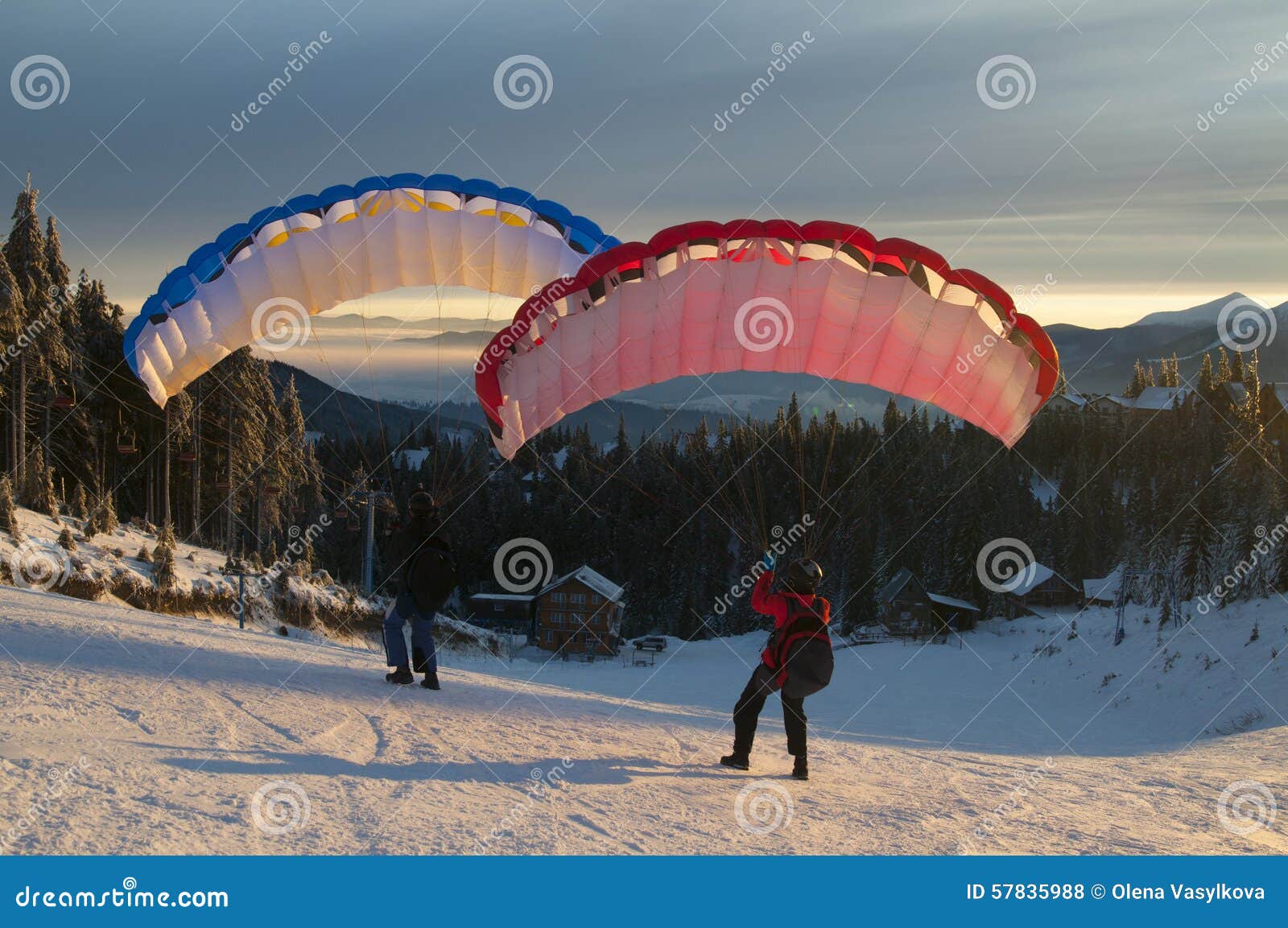 Speed Flying in Winter Mountains Editorial Stock Photo - Image of ...