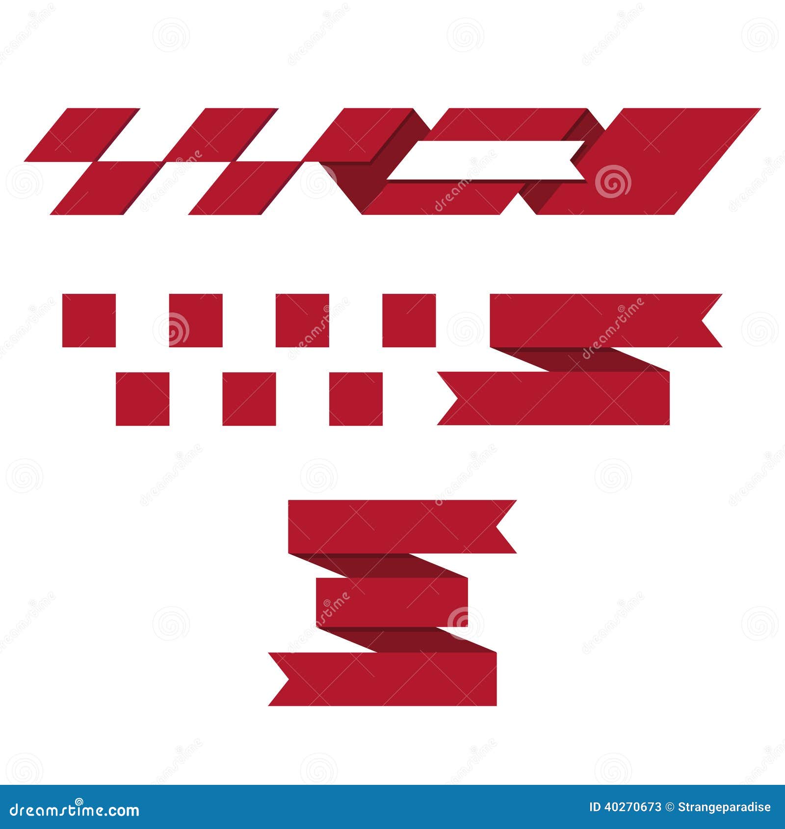 Racing Speed Folded Red Stylized Ribbons Illustrat Stock Vector ...