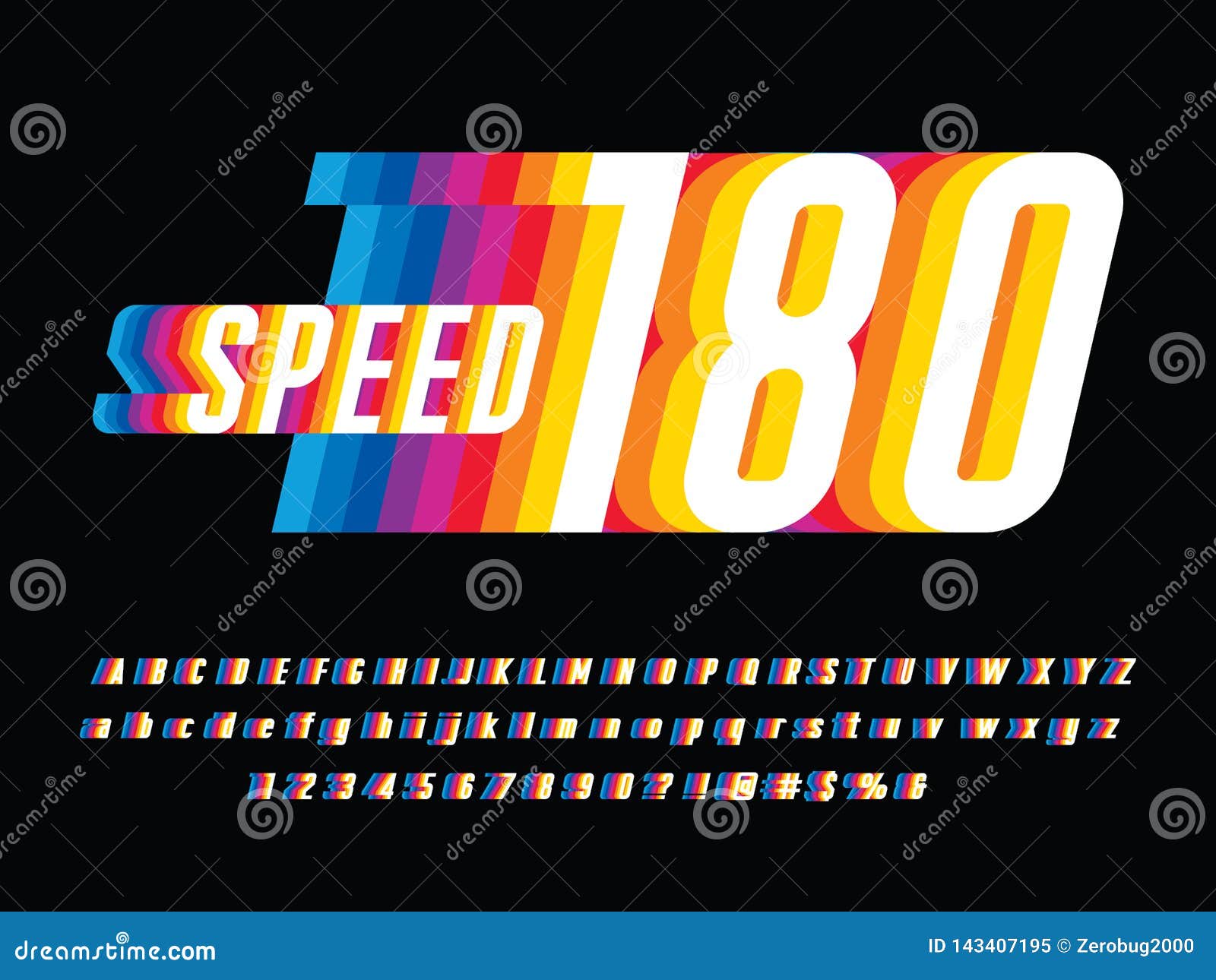 Speed font stock vector. Illustration of race, stylized - 143407195