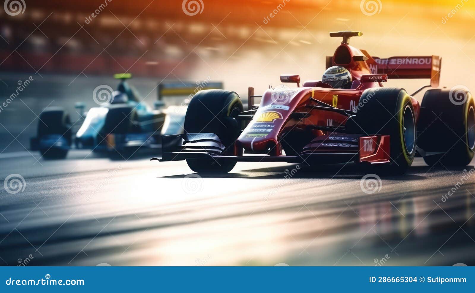 Speed of a Formula One Car on the Motion Stock Illustration ...