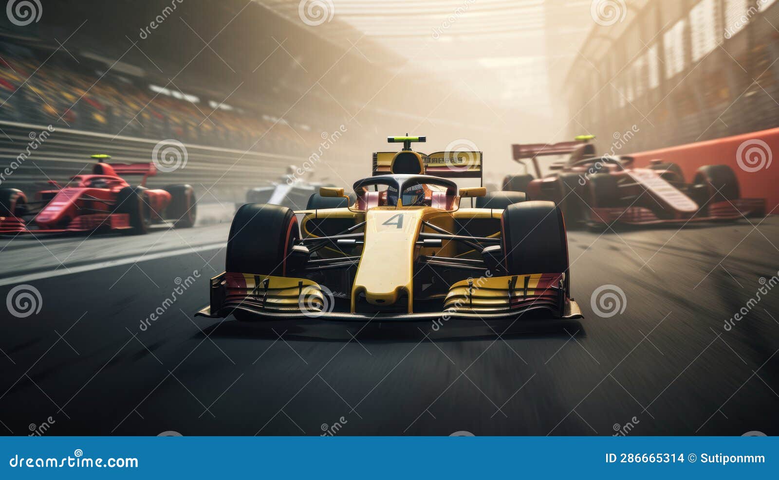 Speed of a Formula One Car on the Motion Stock Illustration ...