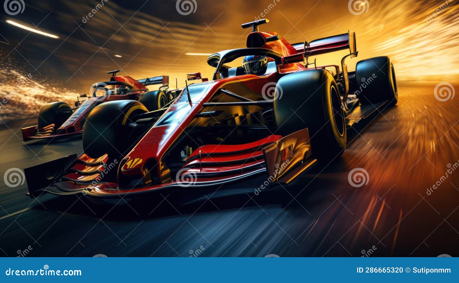 Speed of a Formula One Car on the Motion Stock Illustration ...
