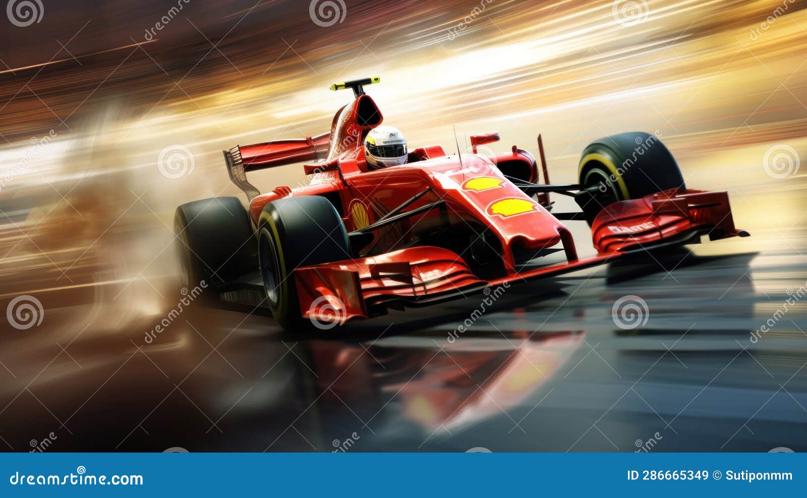 Speed of a Formula One Car on the Motion Stock Image - Image of leader ...