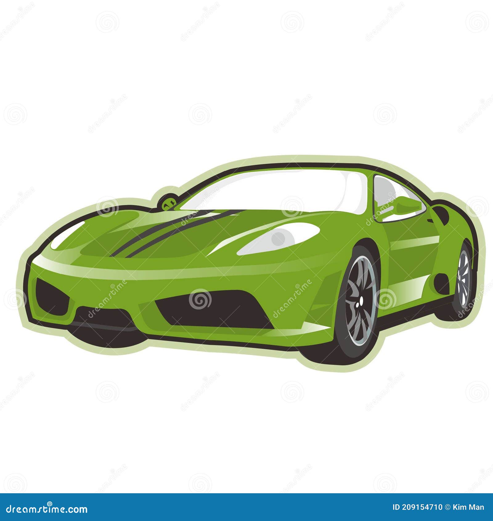The speed green car stock vector. Illustration of cool - 209154710