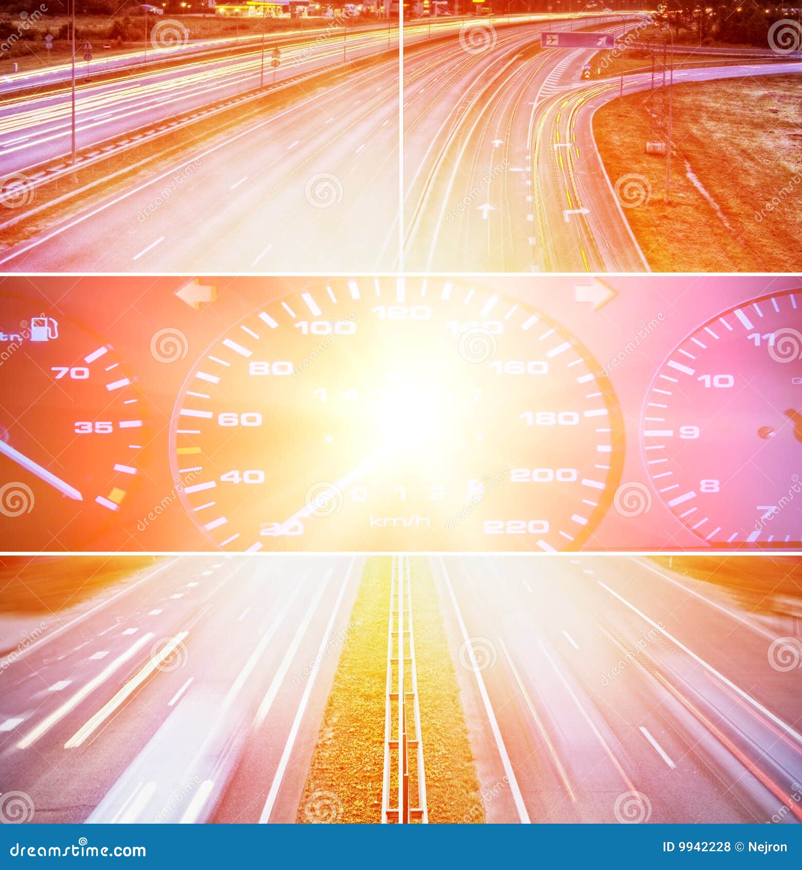 Speed highway collage stock photo. Image of auto, dark - 9942228
