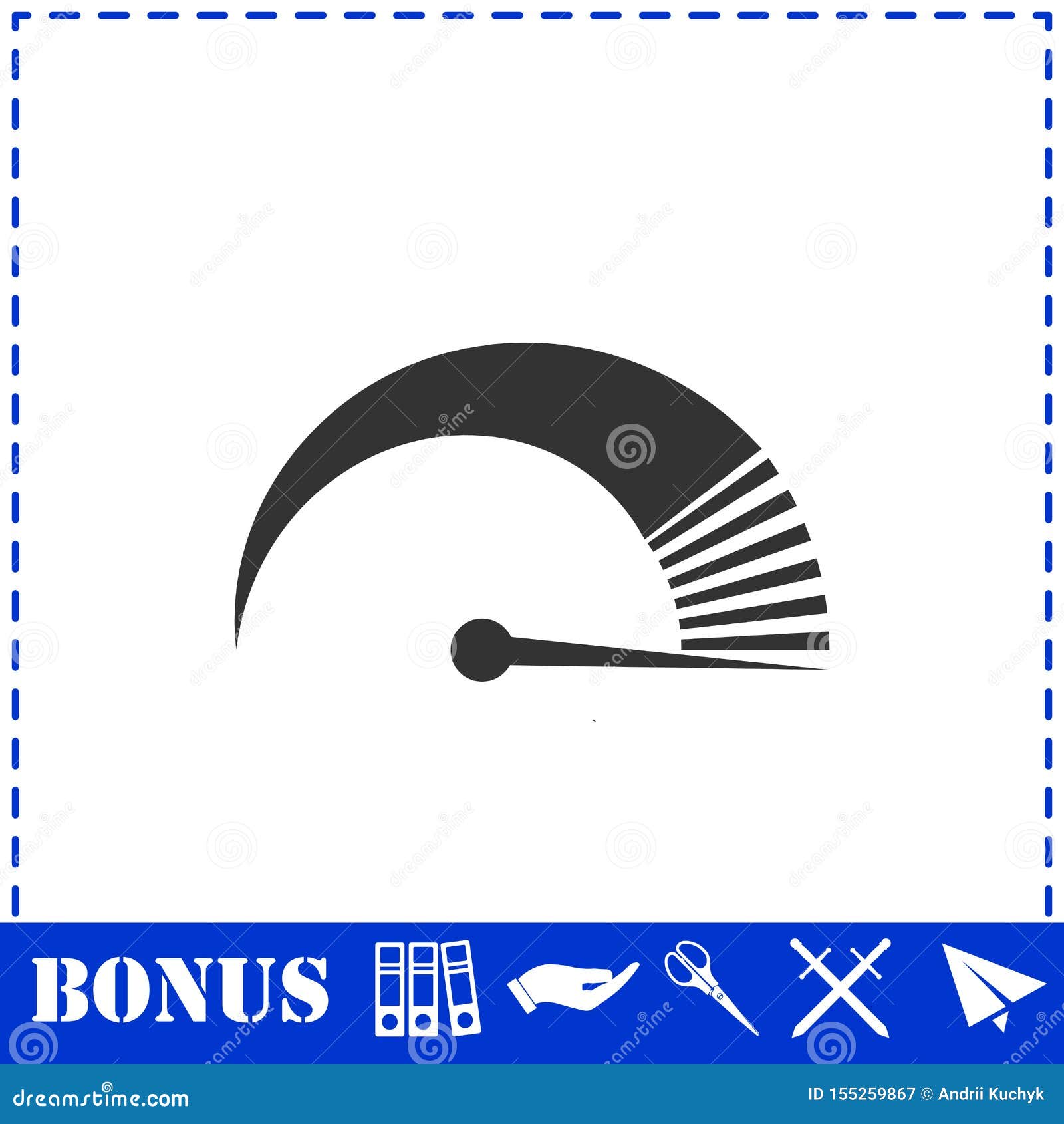 Speed icon flat stock vector. Illustration of download - 155259867
