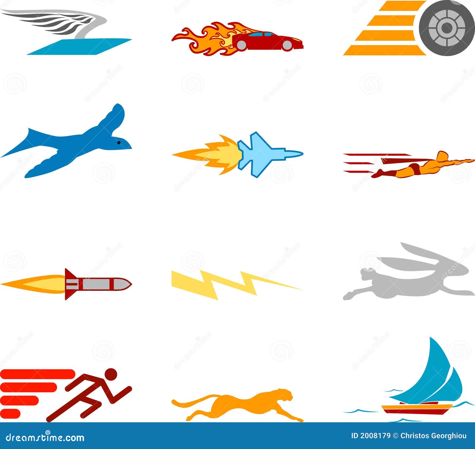Speed Icon Set Series Design Elements Stock Vector - Illustration of ...