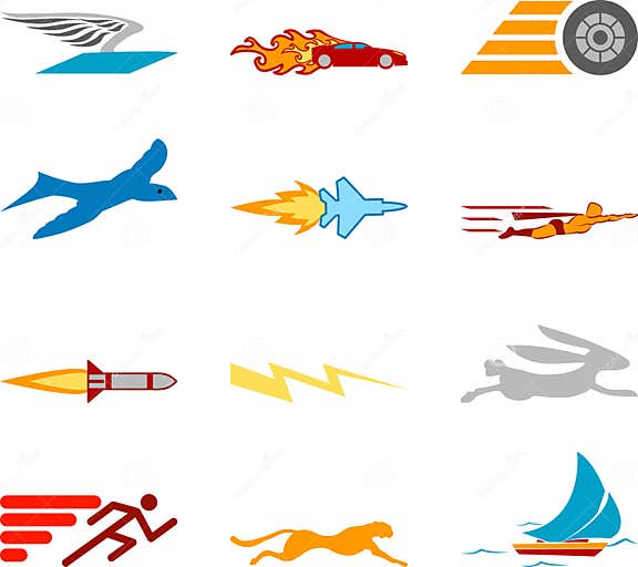 Speed Icon Set Series Design Elements Stock Vector - Illustration of ...