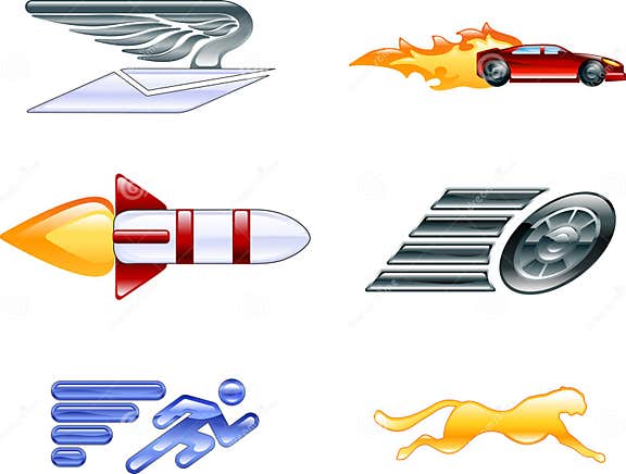 Speed Icon Set Series Design Elements Stock Vector - Illustration of ...